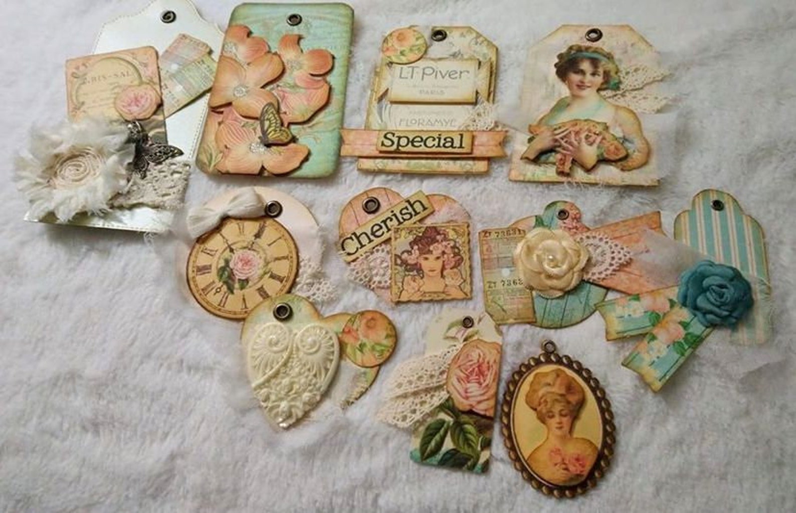 Printable FLIP TAG BOOKLET Shabby Chic Tag Book Junk | Etsy