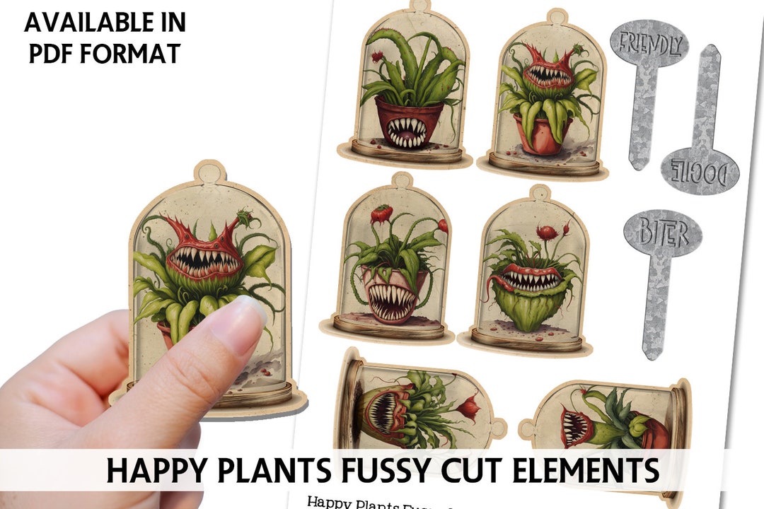 CARNIVOROUS PLANTS Fussy Cut Elements Halloween Clipart - Etsy