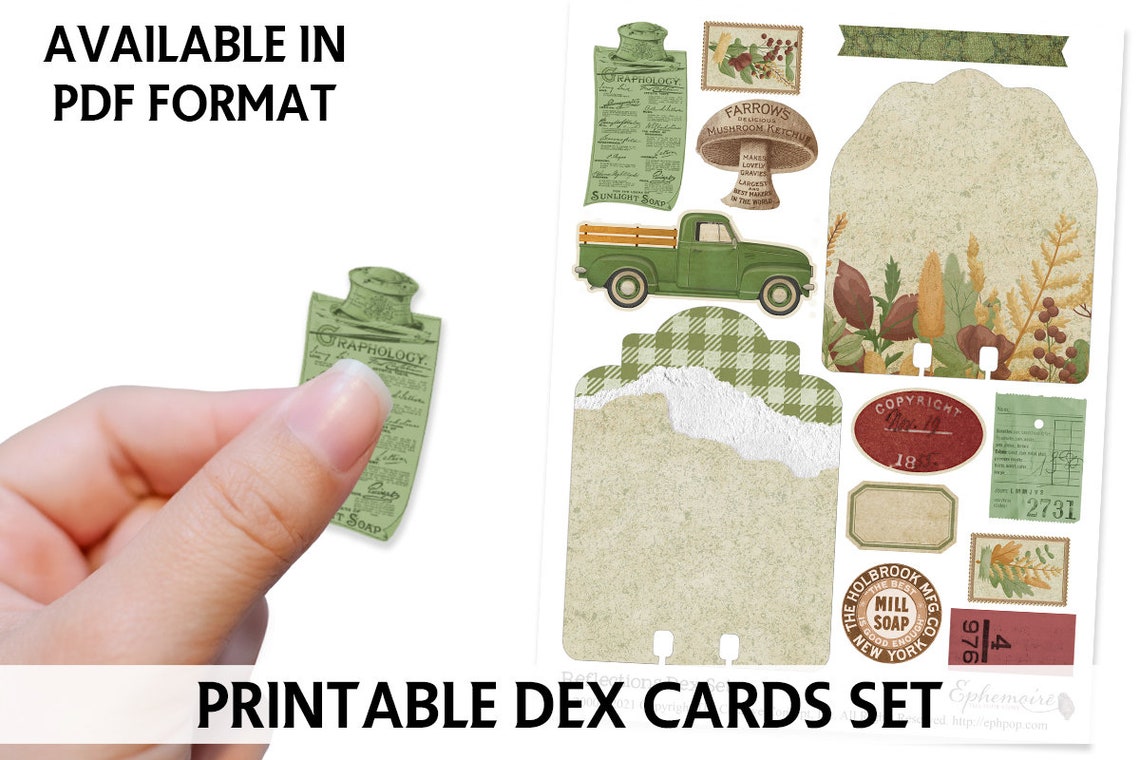 Printable DEX Cards With Ephemera Fall Dex Card Autumn Dex - Etsy