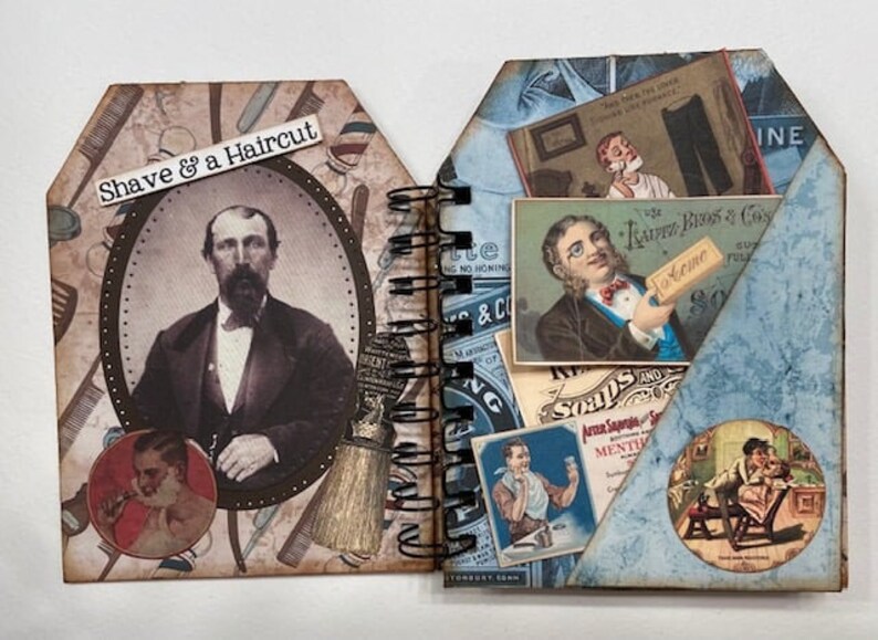 Digital Printable Papers BARBER Digital Scrapbooking | Etsy