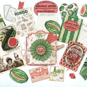 Printable WATERMELON Mini Journal - Vintage Summer Theme Journal - Mini ...