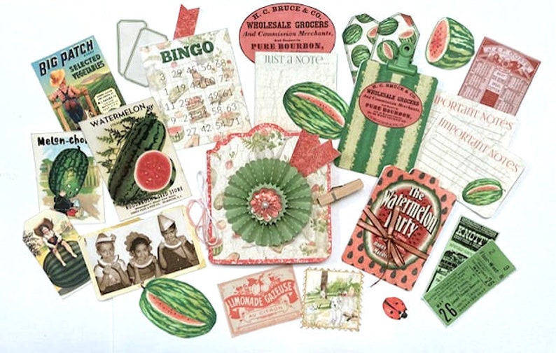 Printable WATERMELON Mini Journal Vintage Summer Theme - Etsy