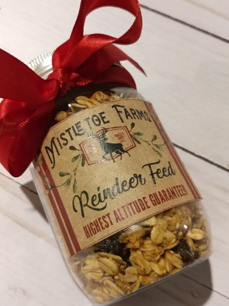 Christmas Gift Printable Reindeer Feed Recipe and | Etsy