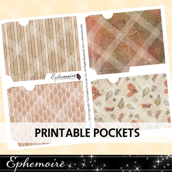 Junk Journal Printable Pockets Printable Ephemera Pockets - Etsy