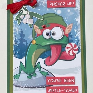 Printable Christmas Cards Toad CHRISTMAS MISTLE-TOAD Card Kit Digital ...