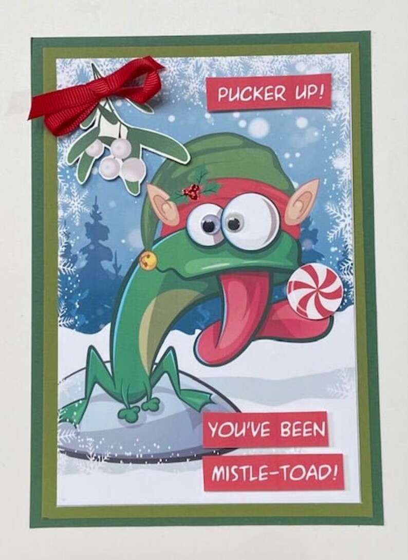 Printable Christmas Cards Toad CHRISTMAS MISTLE-TOAD Card | Etsy
