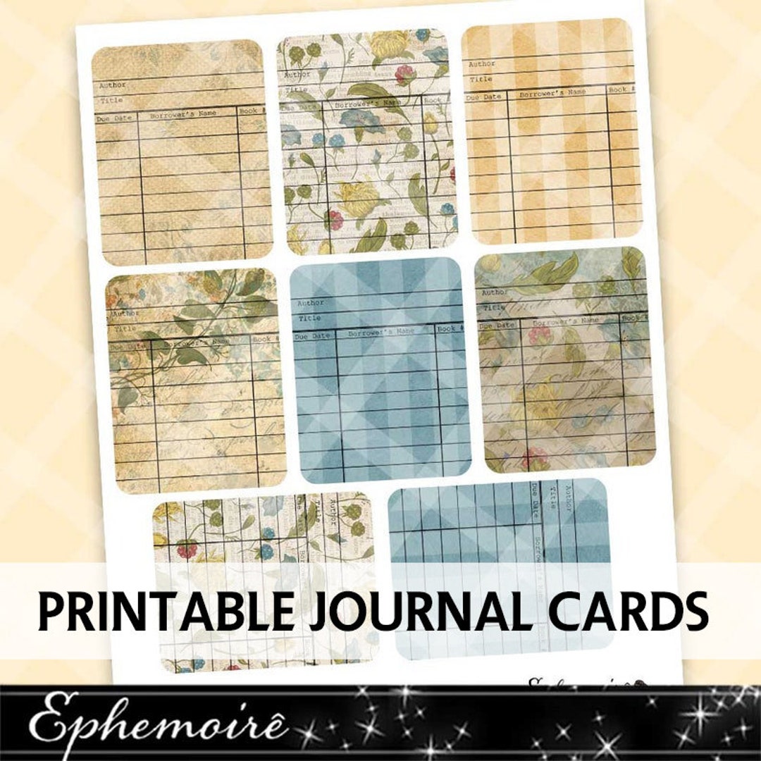 Junk Journal Printable FAIRY LIBRARY CARDS Printable Journal Cards ...