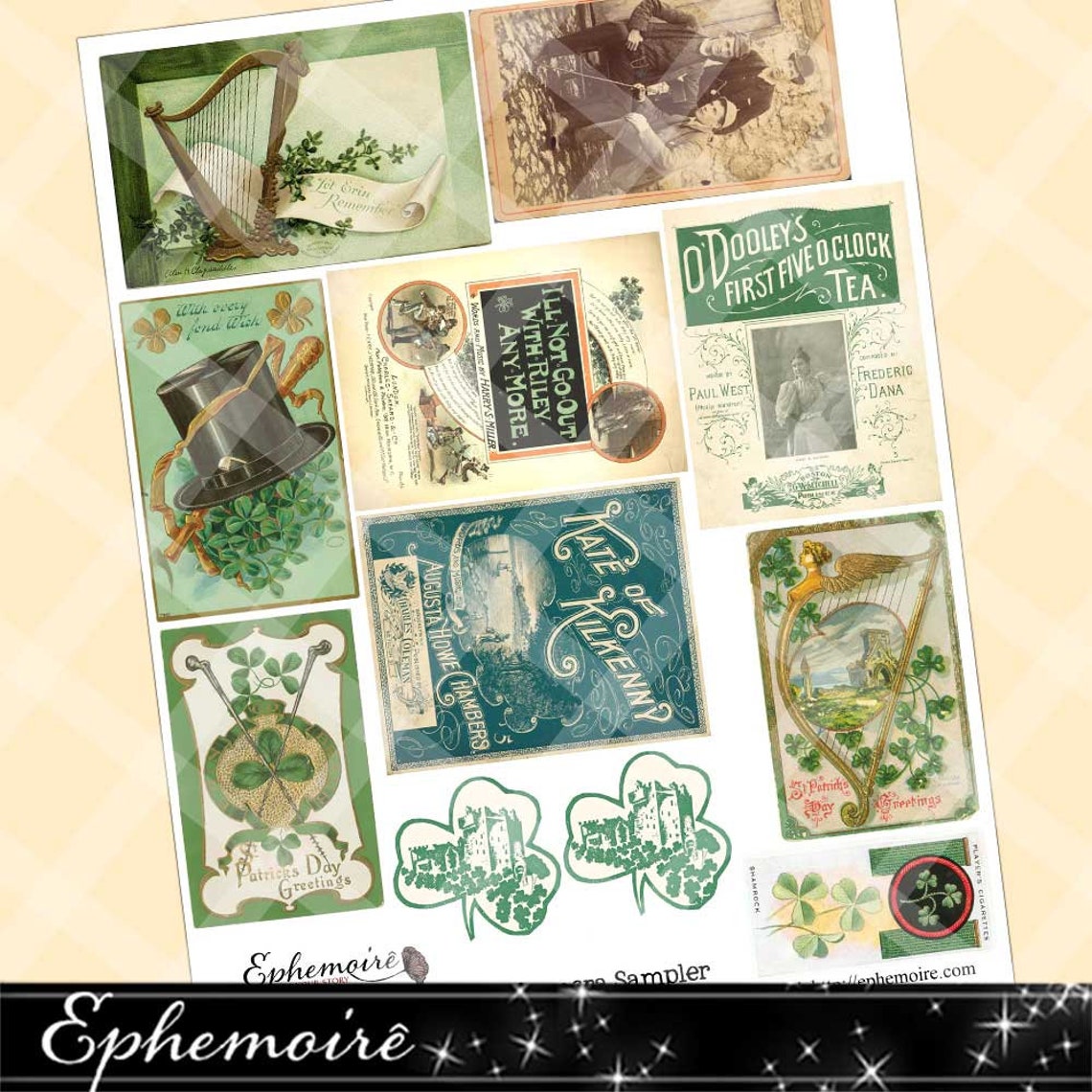 Junk Journal Printable SHAMROCK St Patricks Irish - Etsy