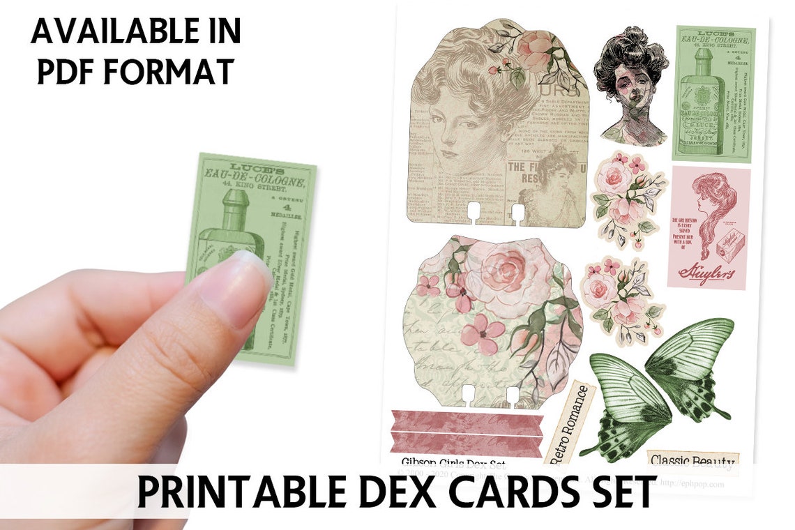 Digital Printable Dex Cards Printable Crafts Collage Sheet - Etsy