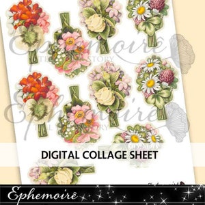 Junk Journal Printable FLORAL BOUQUETS Fussy Cut Digital Scrapbook ...
