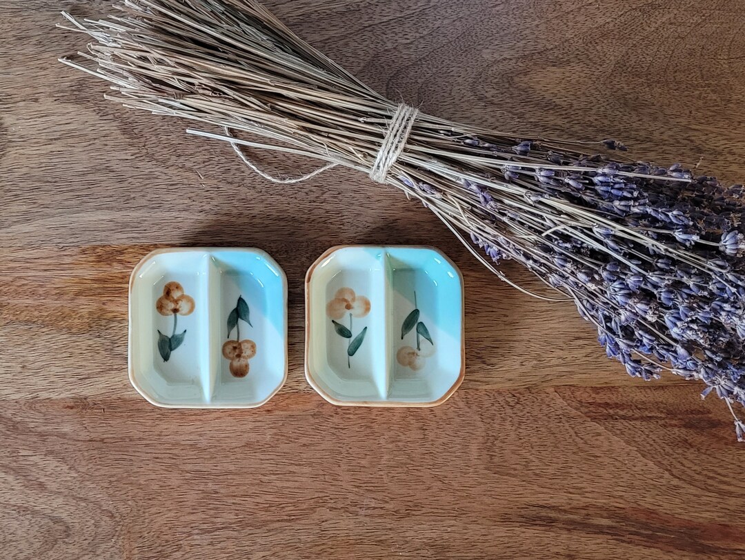 Vintage Japanese Condiment Dish ~ Set of 2 Server Soy and Wasabi - Etsy