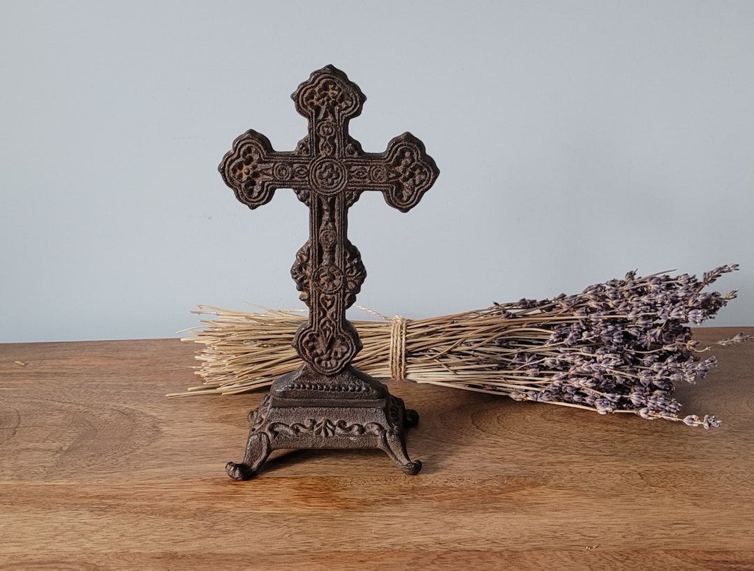 Vintage Wrought Iron Gothic Cross ~ Large Footed Roman Cross - Etsy