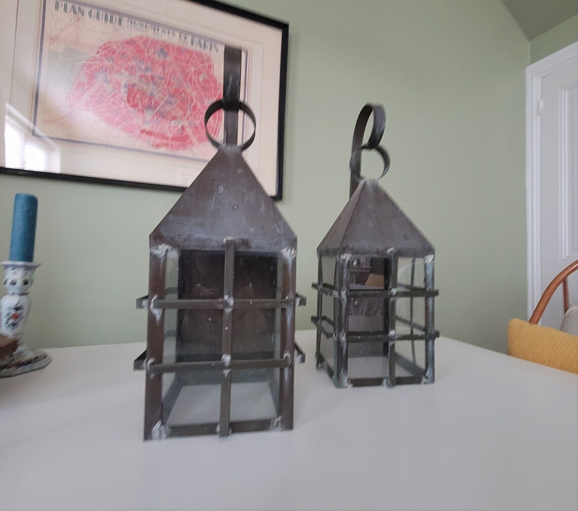 Antique Sconces Large Craftsman Style Rustic Copper and Metal | Etsy