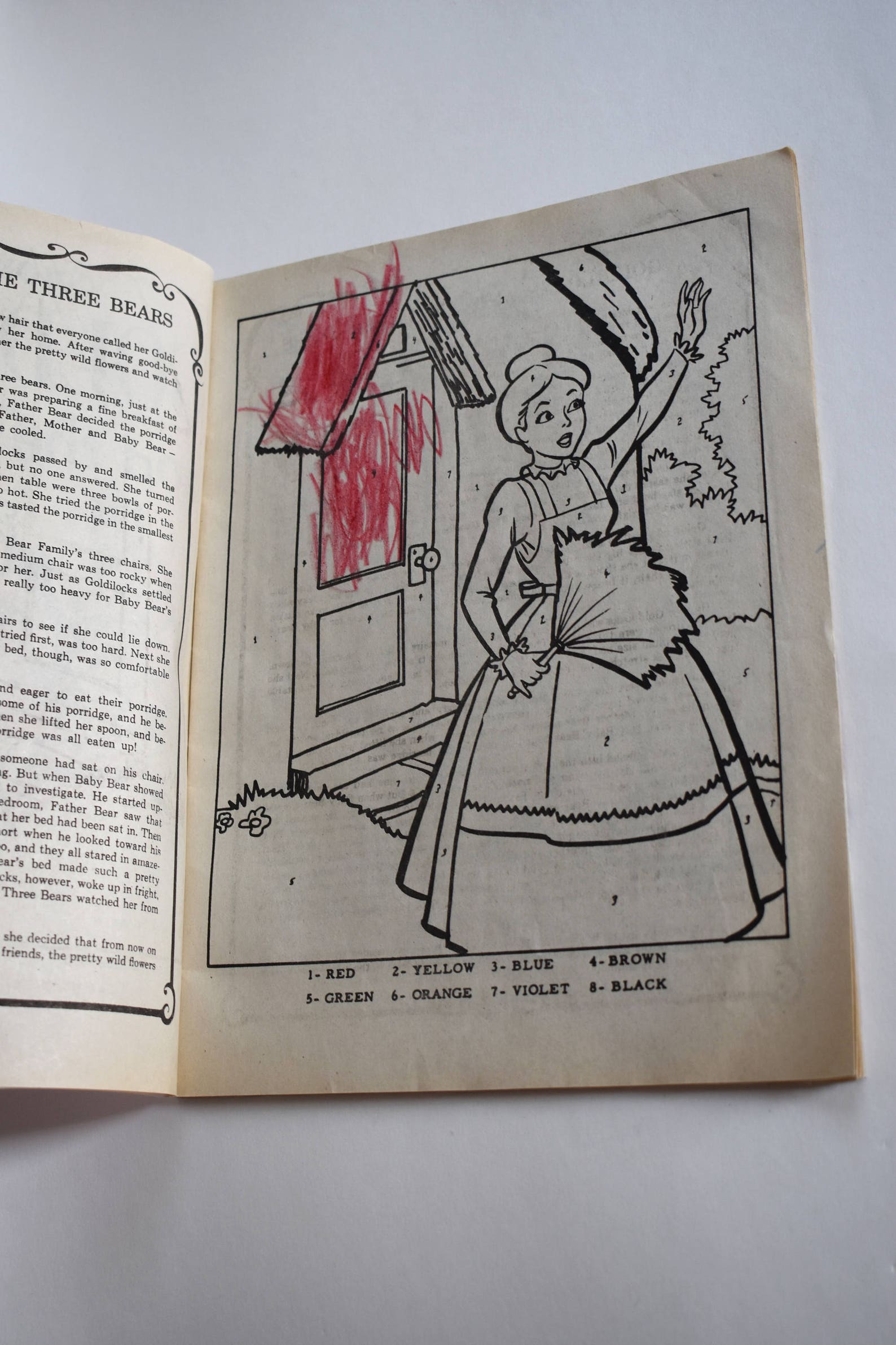 Vintage Color by Number With Goldilocks and the Three Bears - Etsy
