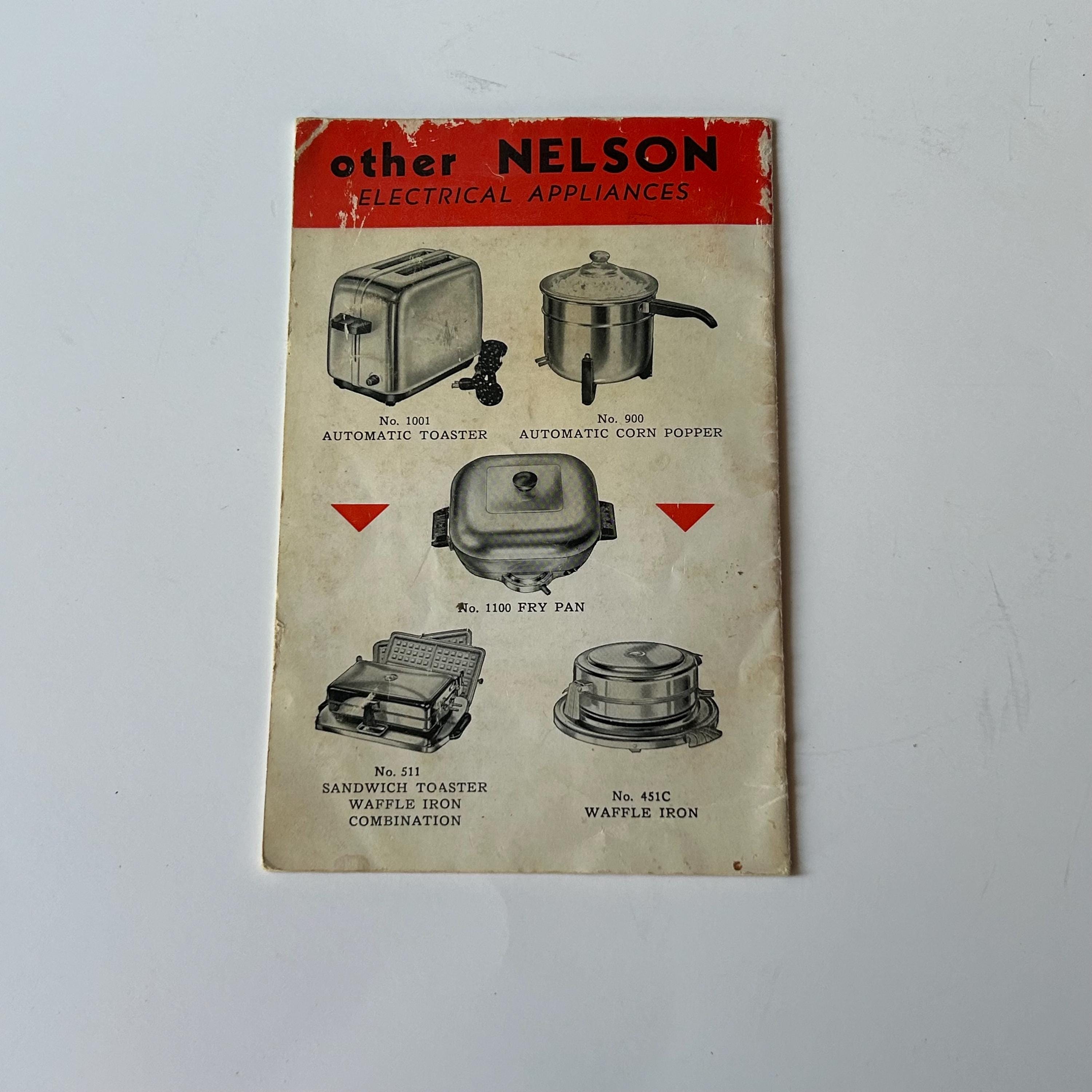 Vintage Booklet, Nelson No. 1110 Automatic Electric Cooker and Deep-fry ...
