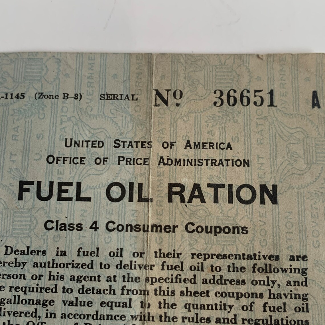 Vintage Fuel Oil Ration Slip, Ephemera - Etsy