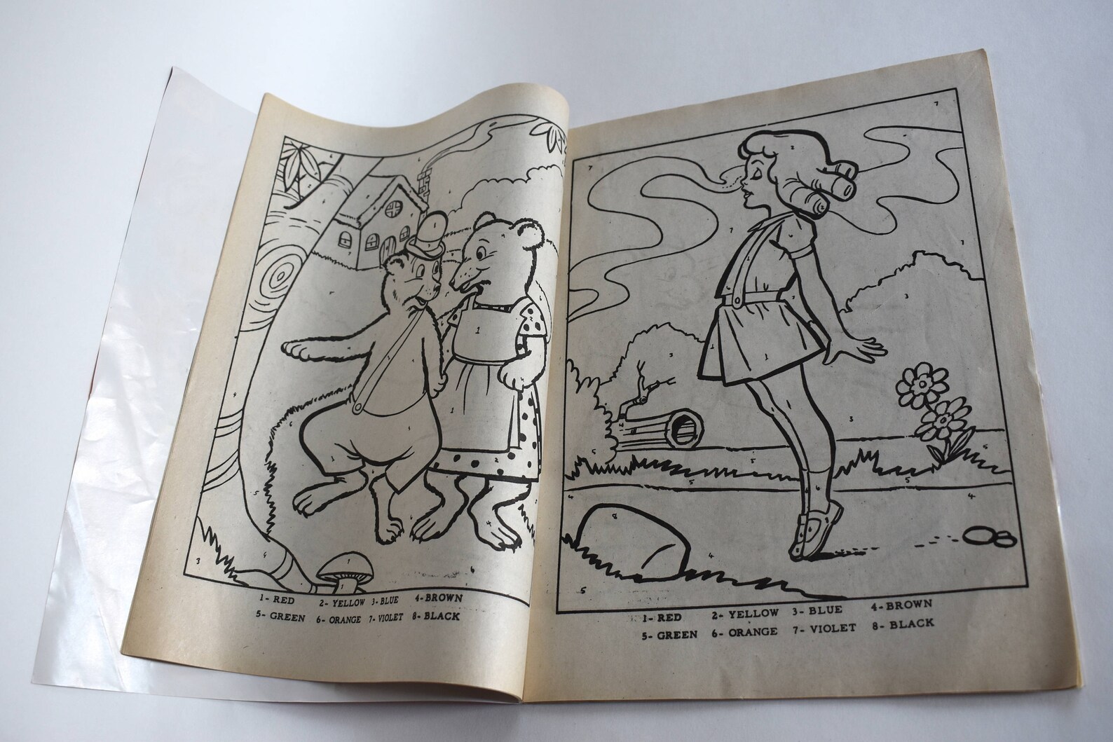 Vintage Color by Number With Goldilocks and the Three Bears - Etsy