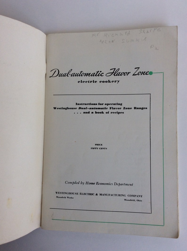 Vintage Booklet Your Westinghouse Dual-automatic Flavor Zone | Etsy