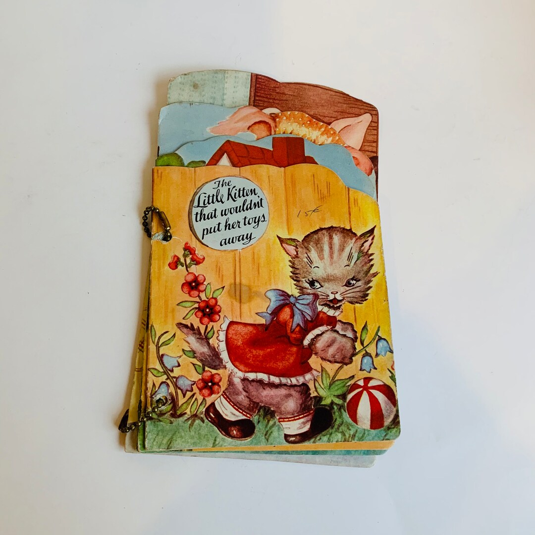 Vintage Children's Book, the Little Kitten That Wouldn't Put Her Toys ...