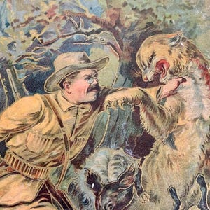 Antique Book, Boys Book of Adventures, President Teddy Roosevelt Cover ...