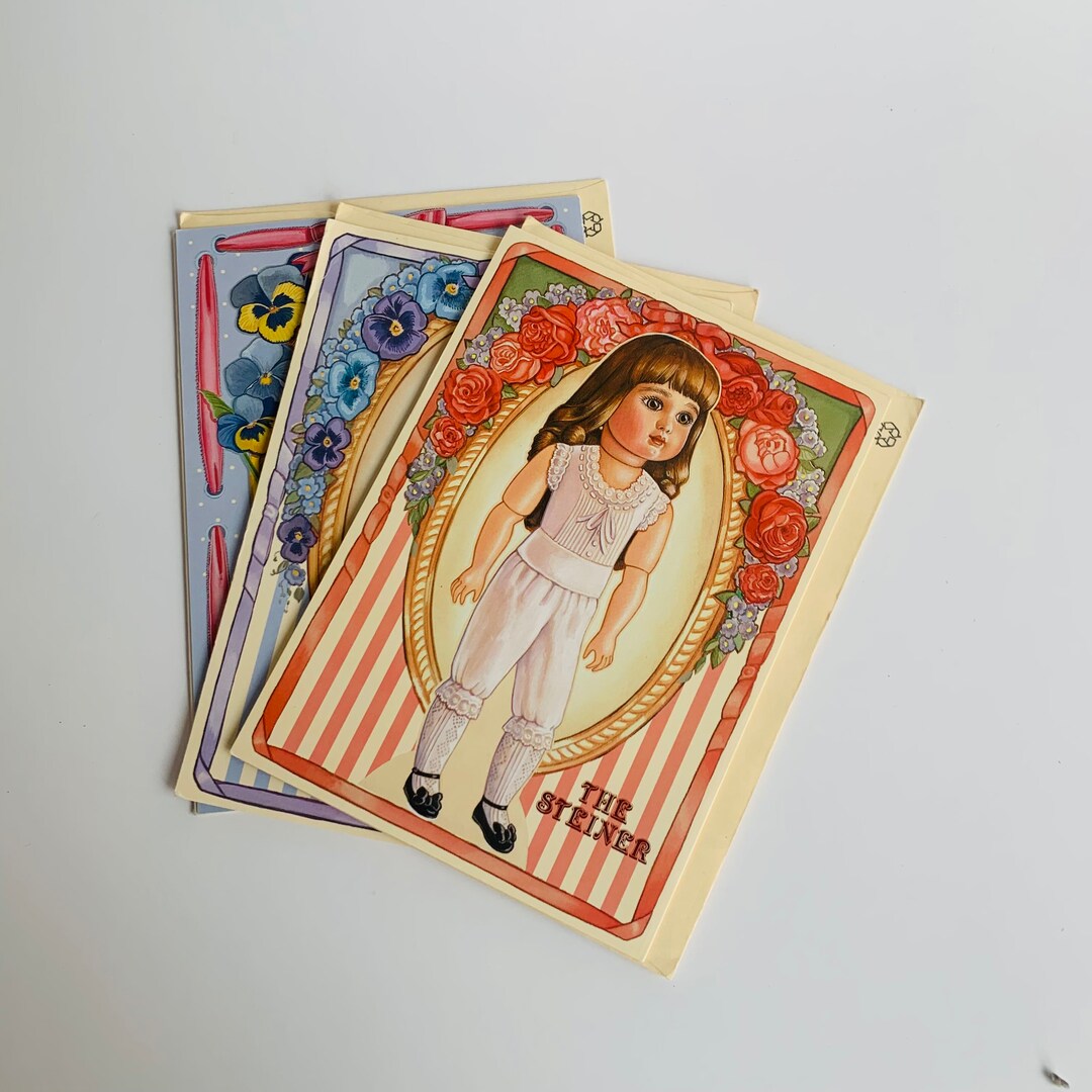Vintage Trio of Peck Gandre Victorian Series Paper Doll Greeting Cards ...