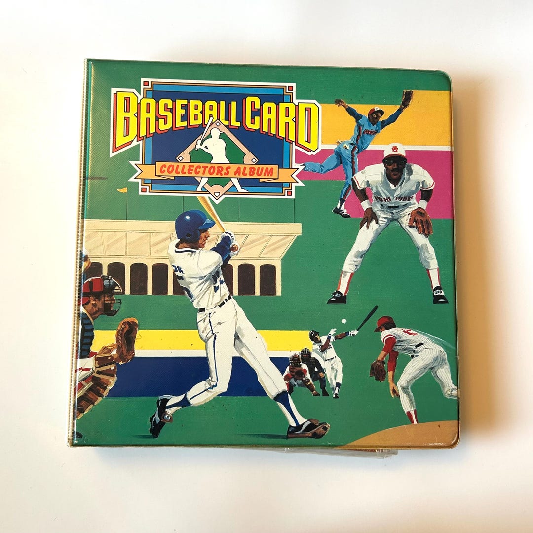 Vintage Baseball Card Binder and Baseball Card Collection - Etsy
