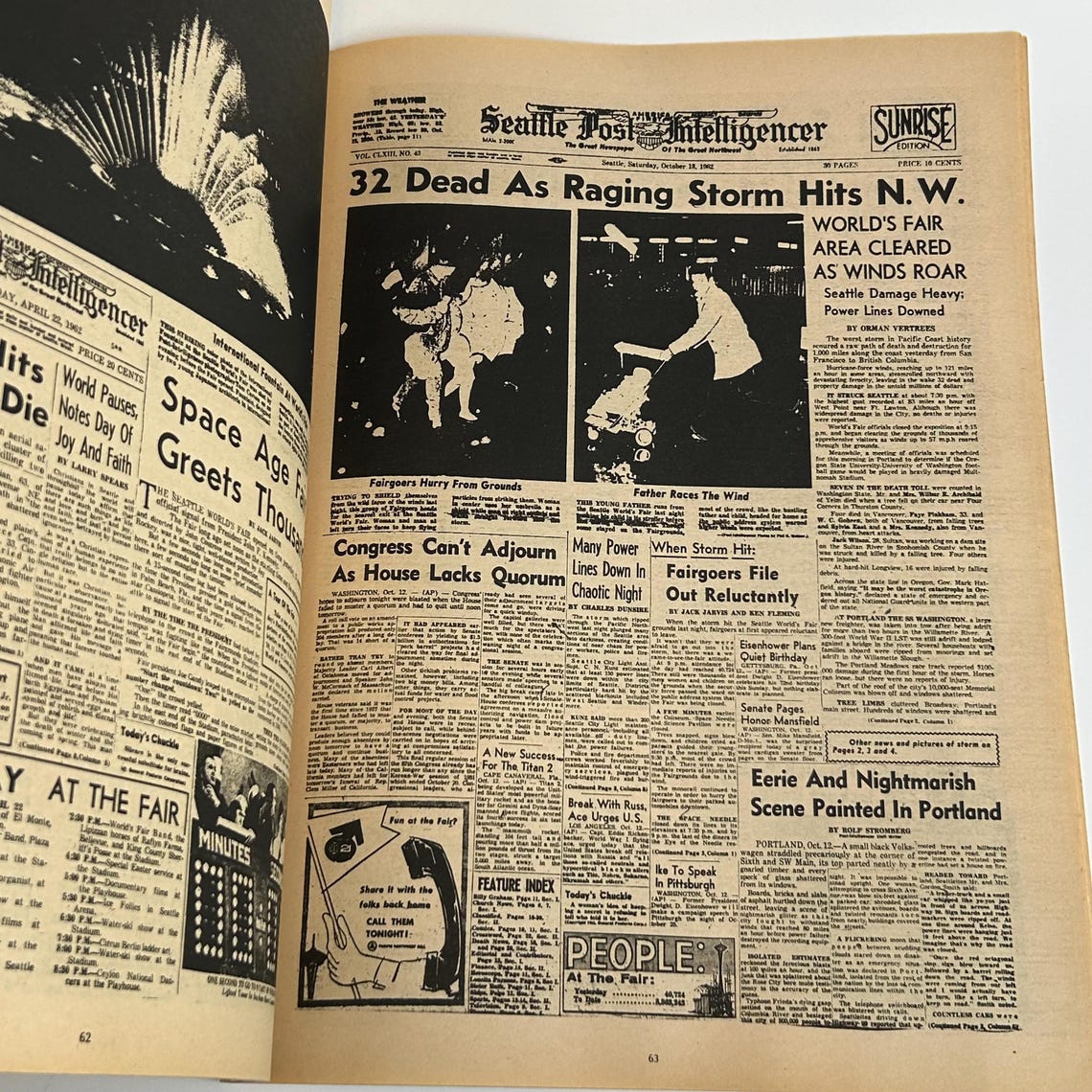 Vintage Book, Headlines of History, From the Seattle Post-intellifencer ...