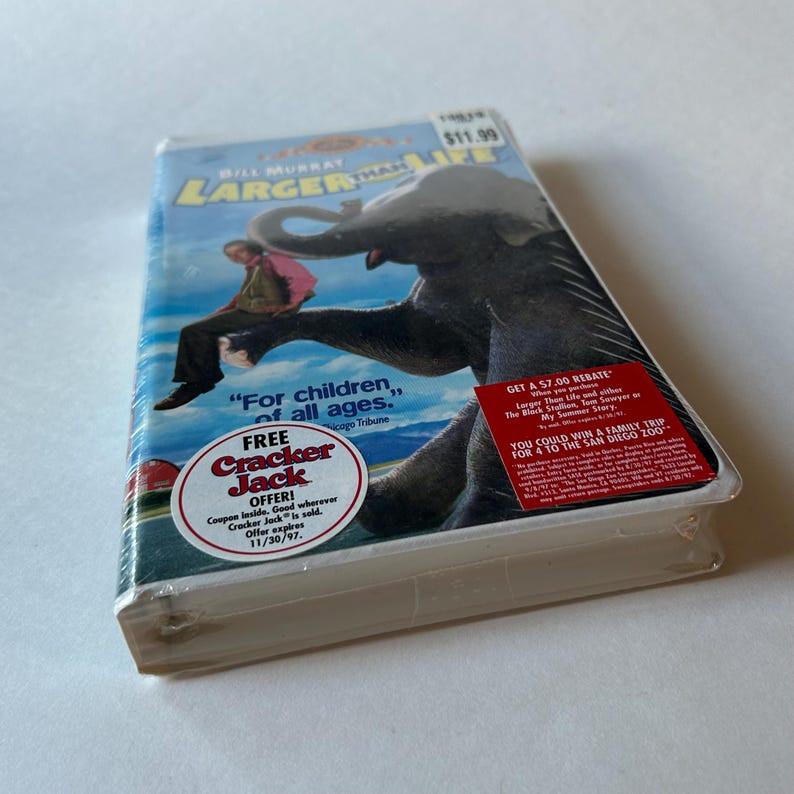 Vintage VHS, Larger Than Life, Bill Murrary, New, Sealed - Etsy