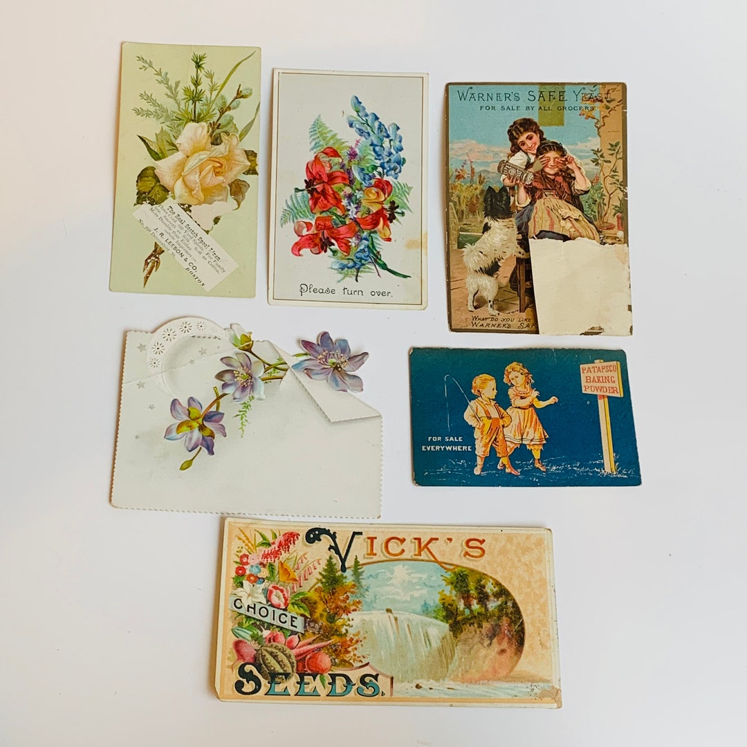 Collection of Antique Trade Cards, Ephemera, Advertising, Paper ...