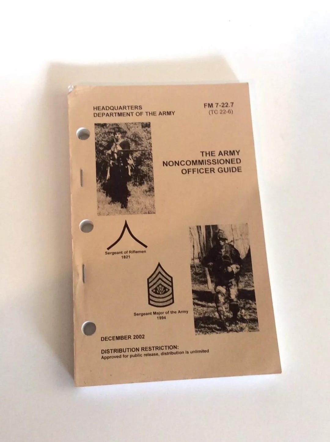 The Army Noncommissioned Officer Guide, December 2002, FM 7-22-7 - Etsy