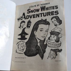 Vintage Color by Number Snow White's Adventure Coloring Book - Etsy