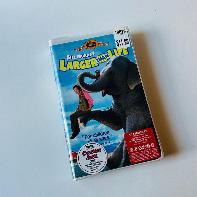Vintage VHS, Larger Than Life, Bill Murrary, New, Sealed - Etsy
