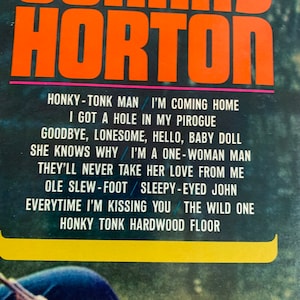 Vintage Album, Johnny Horton, Honky-tonk Man - Etsy