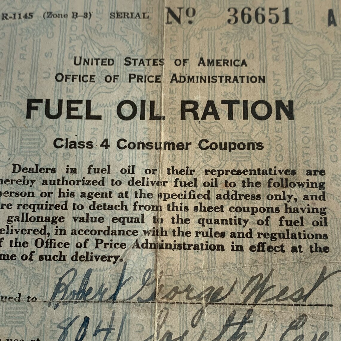 Vintage Fuel Oil Ration Slip, Ephemera - Etsy