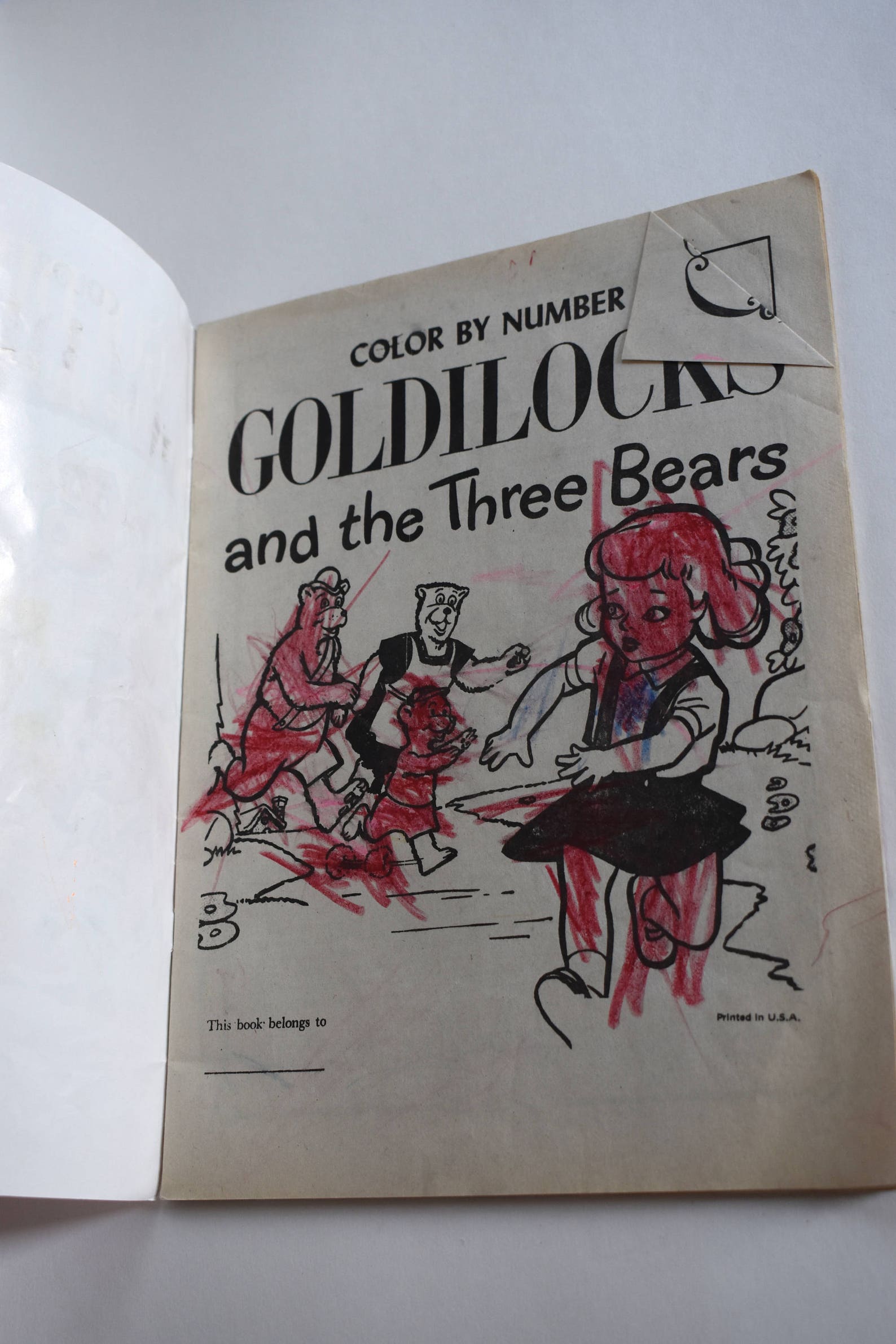 Vintage Color by Number With Goldilocks and the Three Bears - Etsy