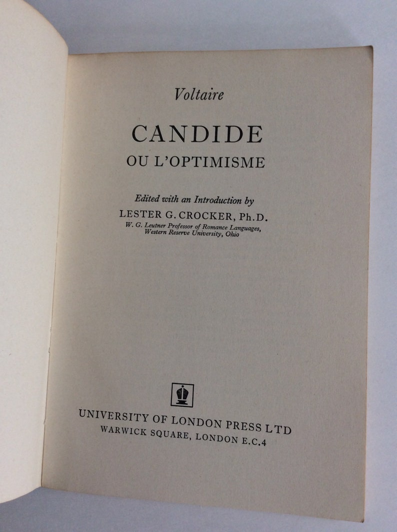 Vintage Book, Candide, Voltaire - Etsy