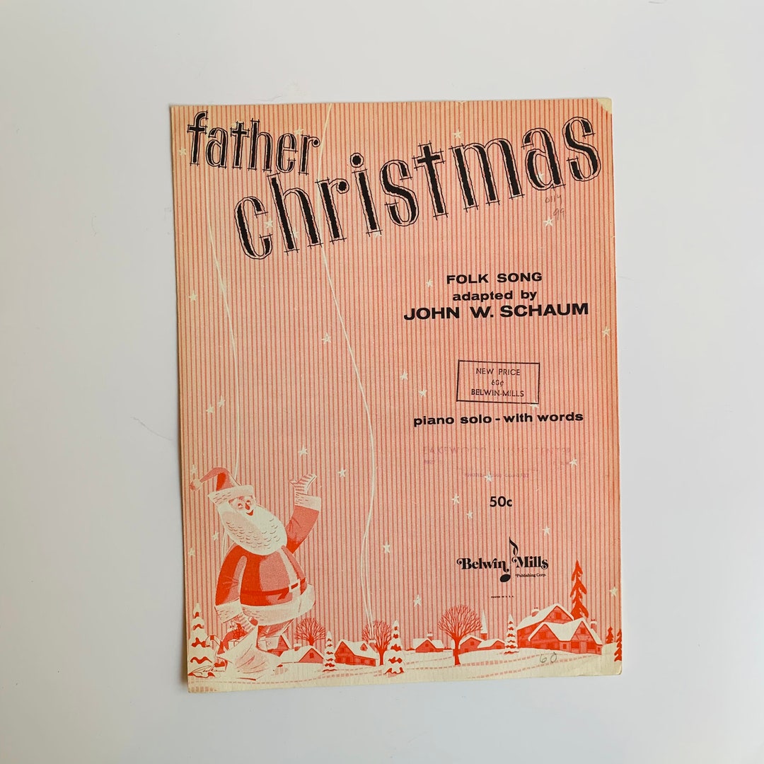 Vintage Sheet Music, Father Christmas, Folk Song - Etsy