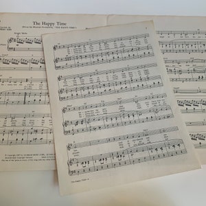 Vintage Sheet Music, the Happy Time - Etsy