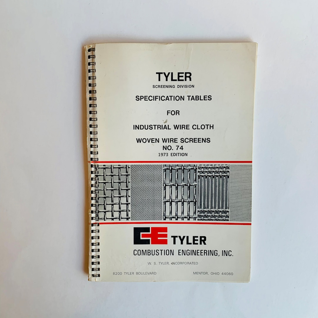 Vintage Book, Tyler Screening Division Specification Tables - Etsy