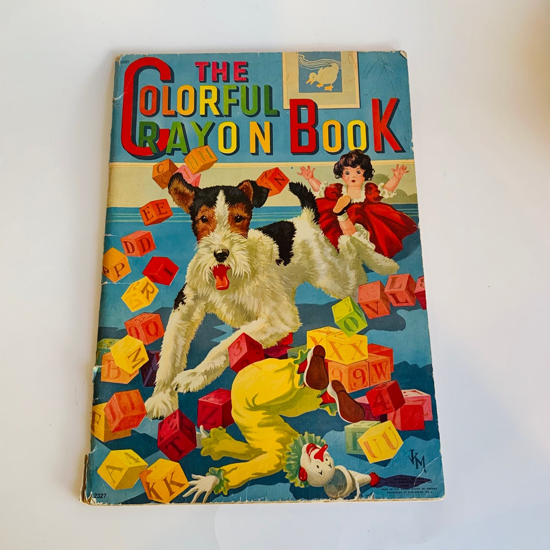 Vintage Children's Coloring Book, the Colorful Crayon Book - Etsy