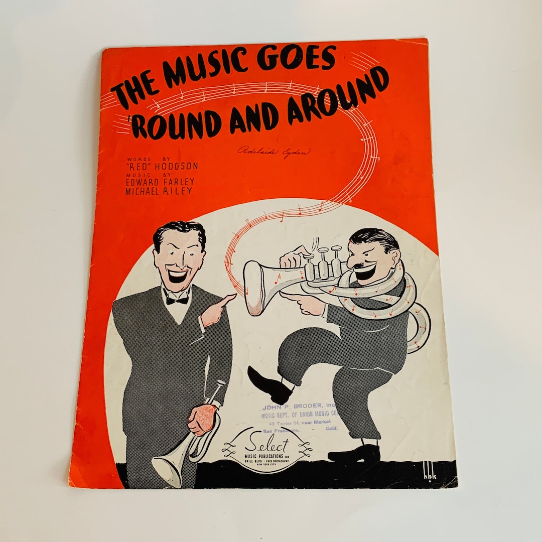 Vintage Sheet Music, the Music Goes 'round and Around - Etsy