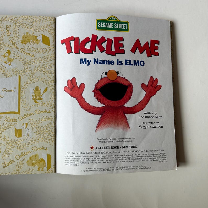 Vintage Children's Book, Tickle Me, My Name is Elmo - Etsy