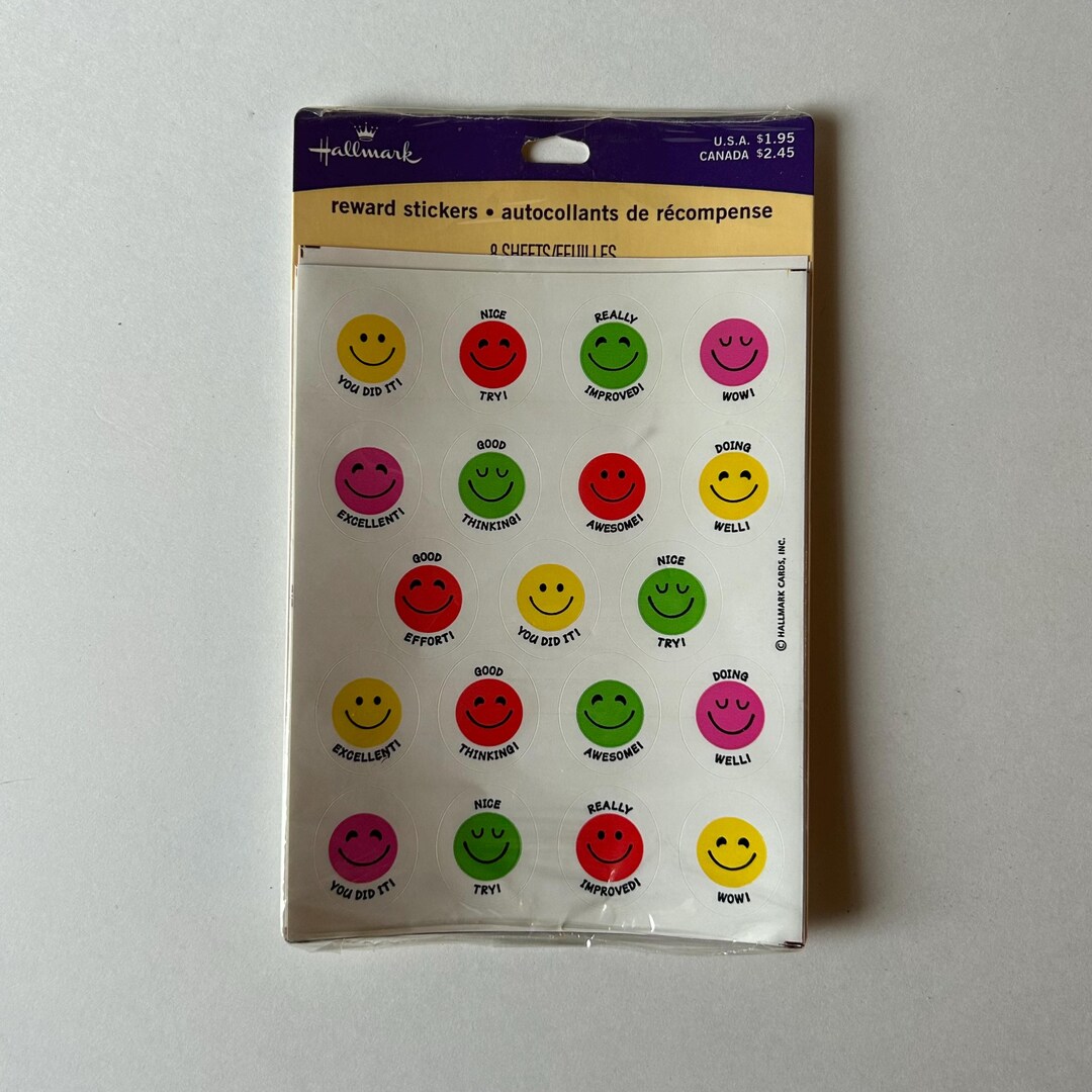 Vintage Hallmark Reward Stickers, Happy Faces, New, Sealed - Etsy