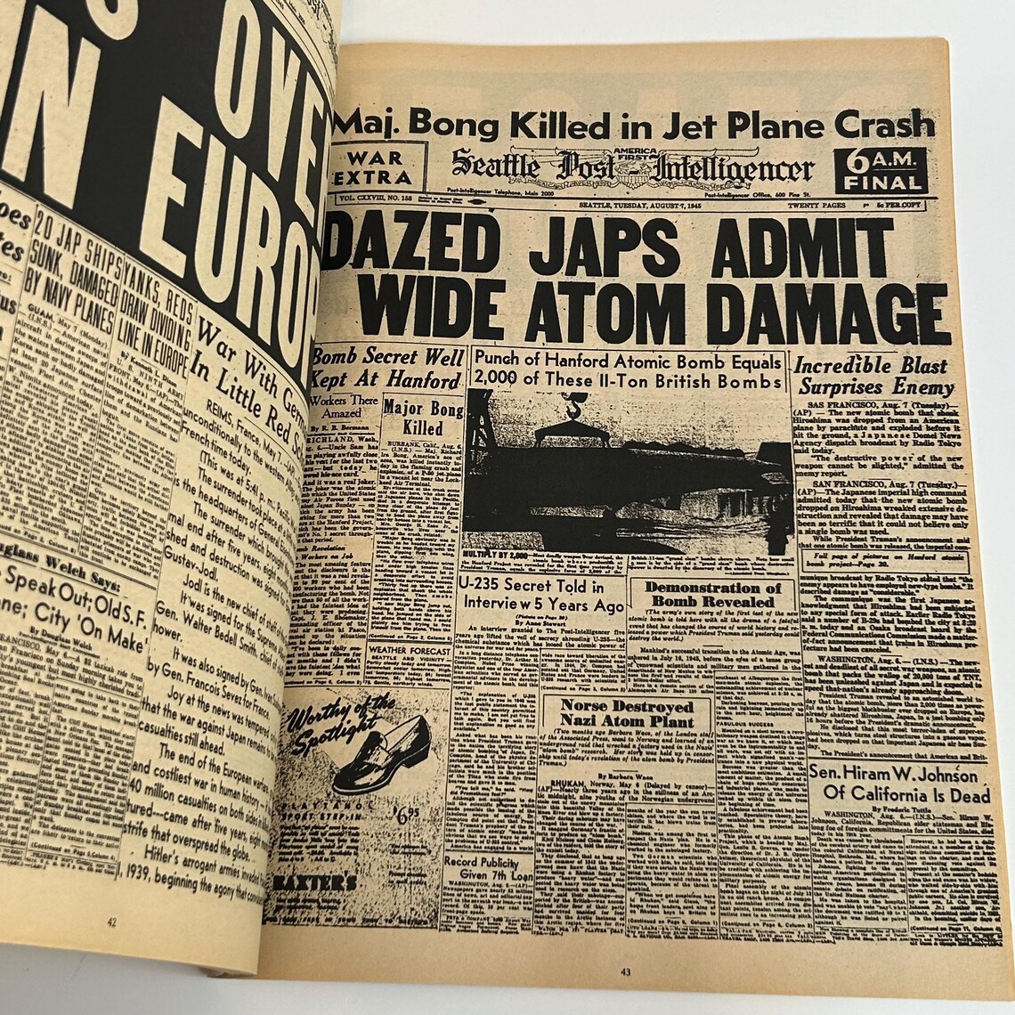 Vintage Book, Headlines of History, From the Seattle Post-intellifencer ...