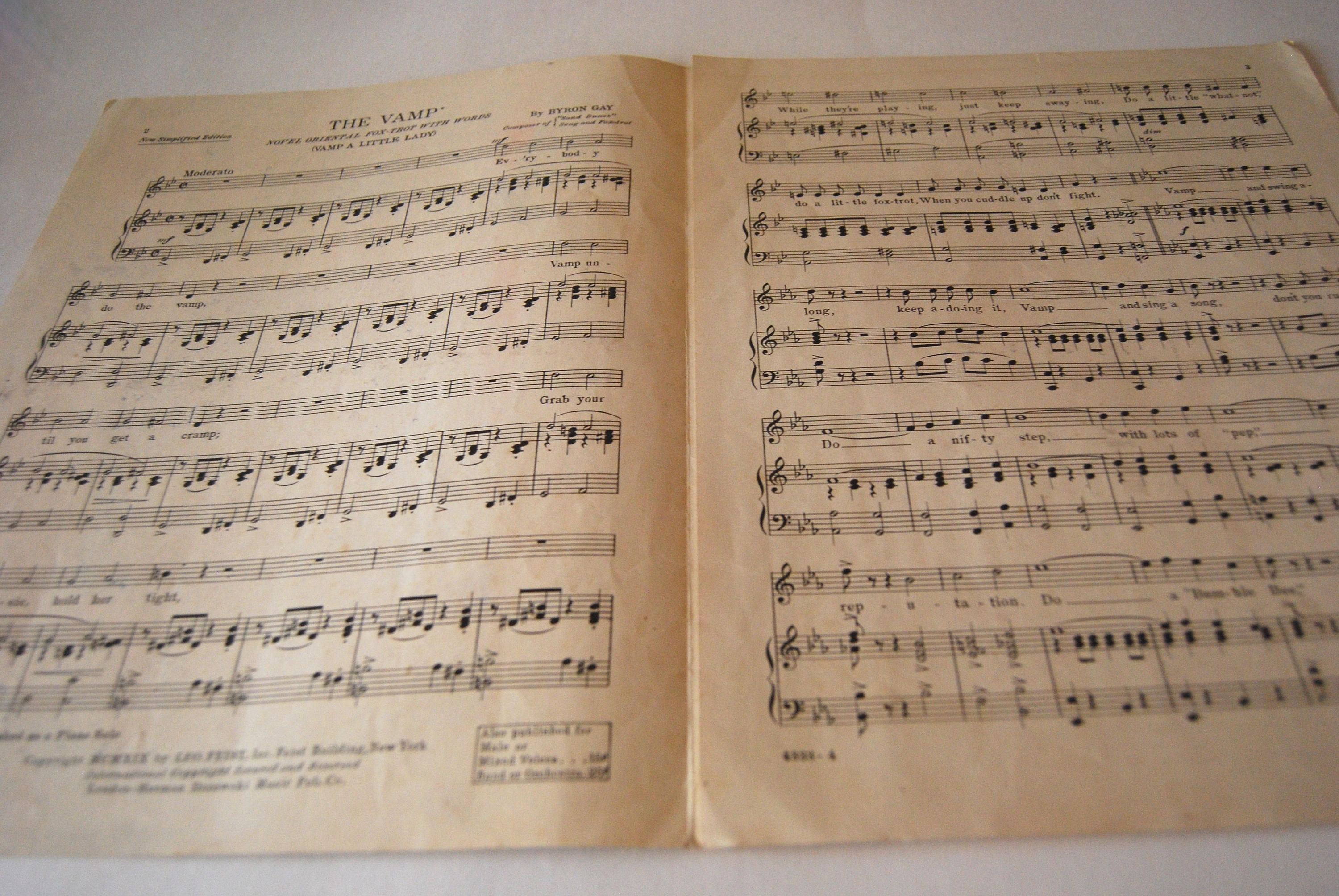 Vintage Sheet Music, the Vamp - Etsy