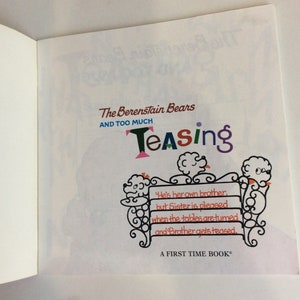 Vintage Children's Book, the Berenstain Bears and Too Much Teasing - Etsy
