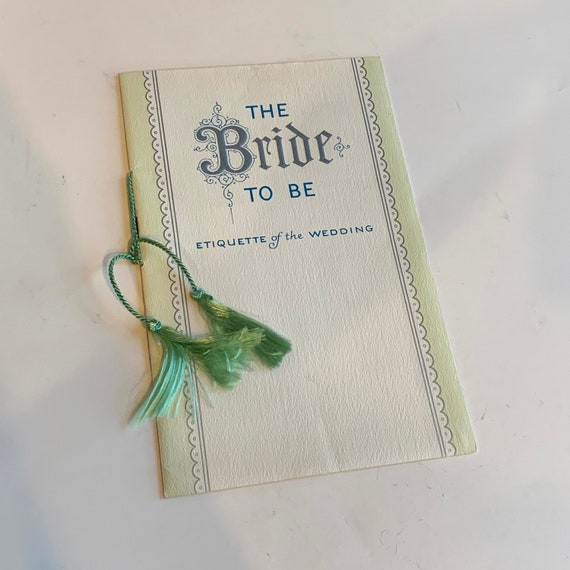 Vintage Booklet the Bride to Be Etiquette of the Wedding - Etsy
