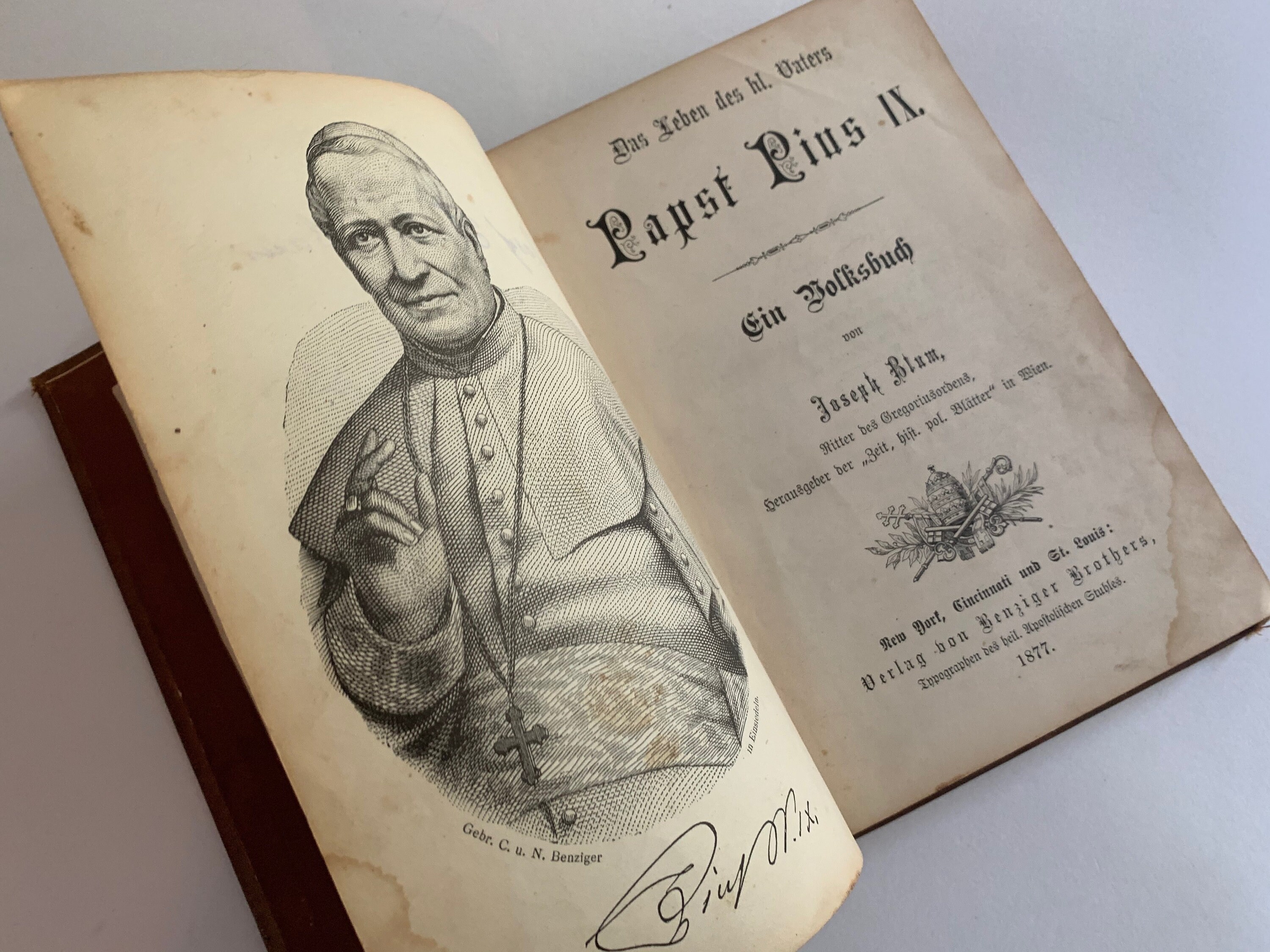 Antique Book Papst Pius IX In German 1877 | Etsy