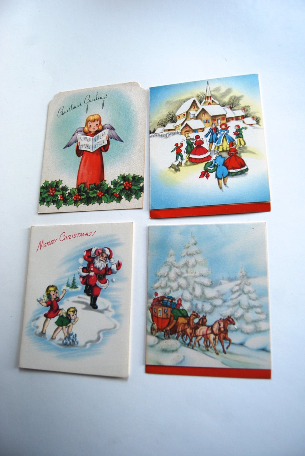 Collection of Four Vintage Christmas Cards | Etsy