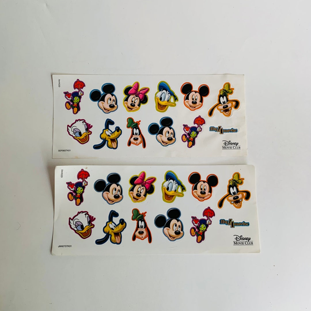 Vintage Walt Disney Stickers, Disney Movie Club - Etsy